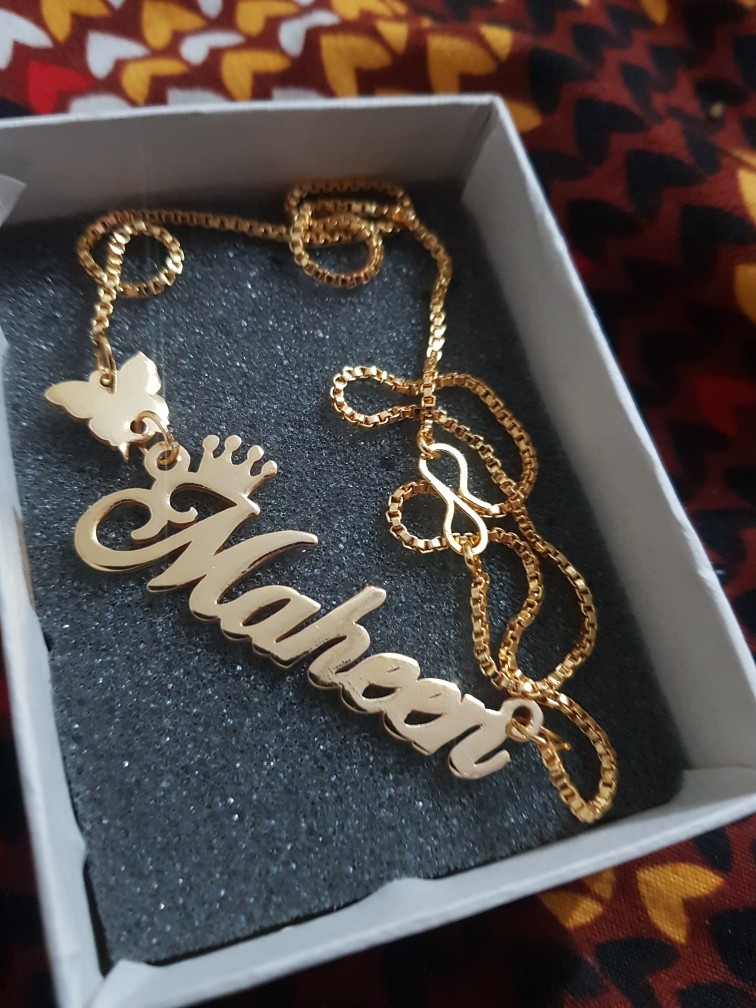 Customize Name Necklace Ayesha name locket Custom Name Locket For Girls Boys PERFECT GIFT TO SEND YOUR WIFE FIANCE HUSBAND FATHER OR ANY ONE Daraz.pk