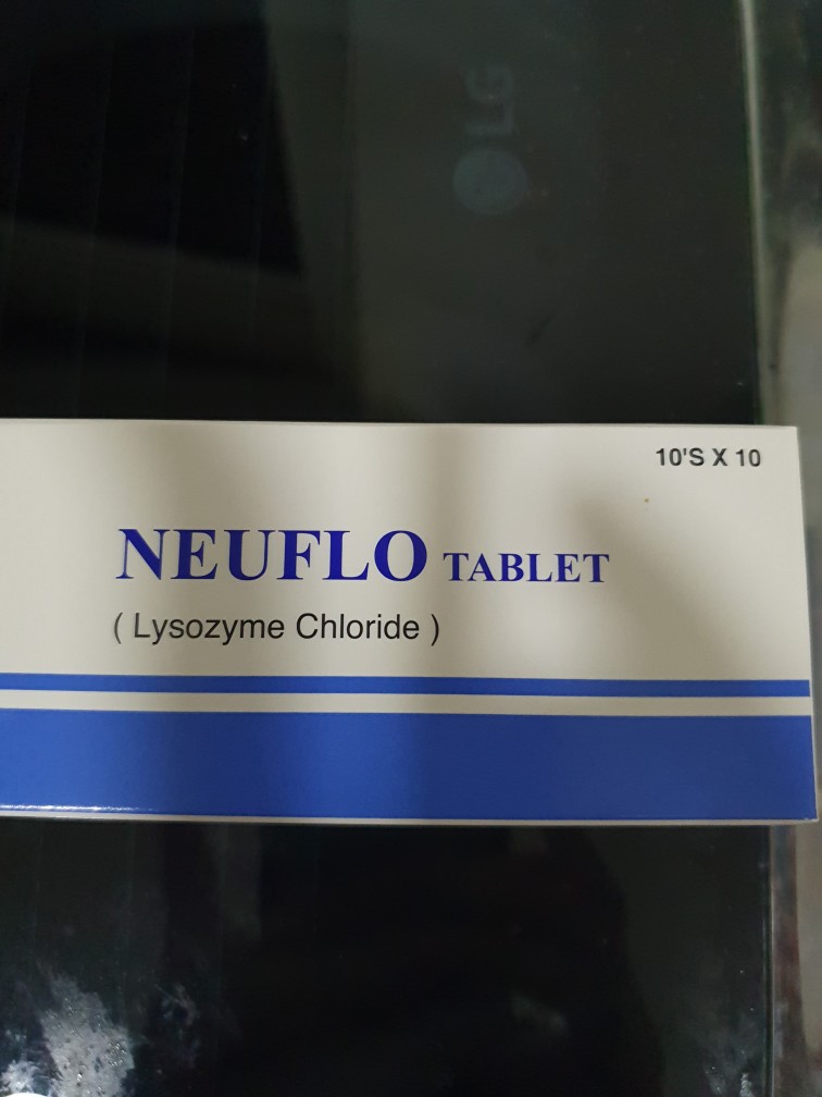 Neuflo Tablets (Lysozyme Chloride) 10 X 10s (Expiry 2025), 58% OFF