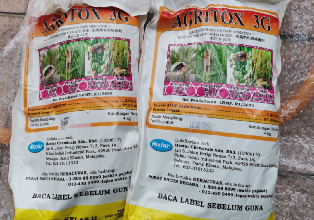 Agritox 3g 1KG AGRITOX 3G/Kumbang Tanduk/Racun Ulat Pengorek Batang